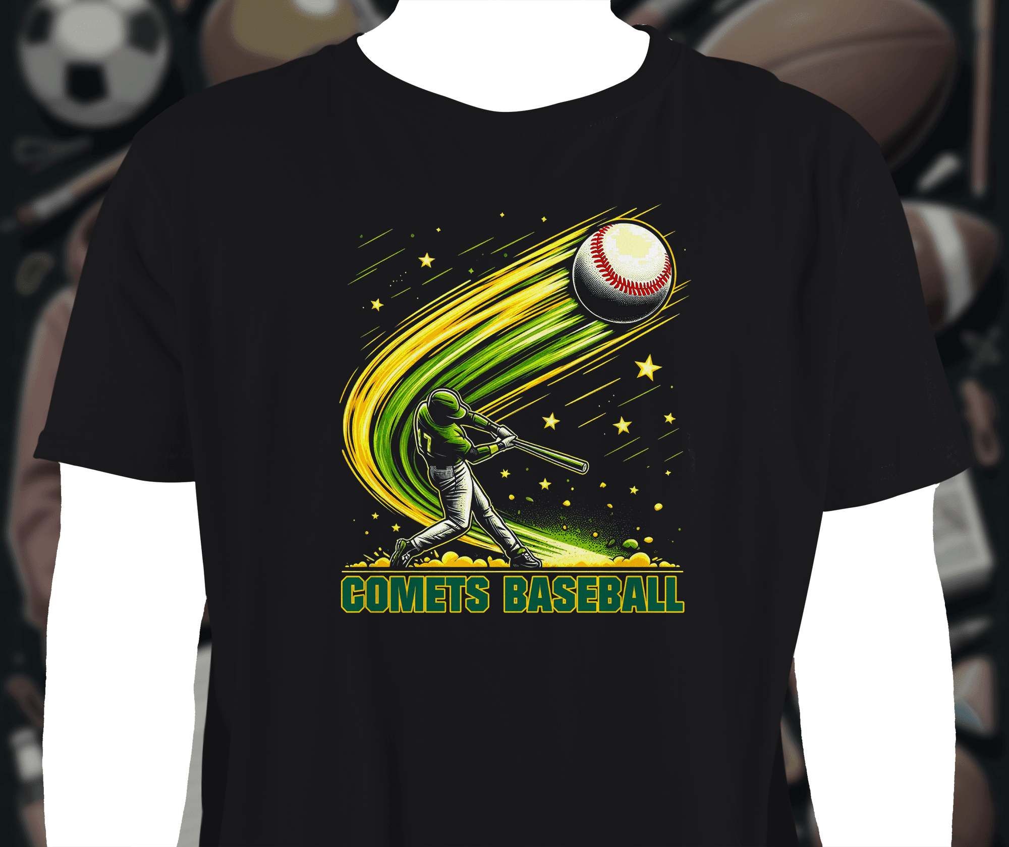 Amherst Comets Baseball Tee - Urban Design 1